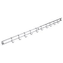 Stainless Steel Hanging Rack With 10 Hooks 70cm Long - Catering Supplies UK